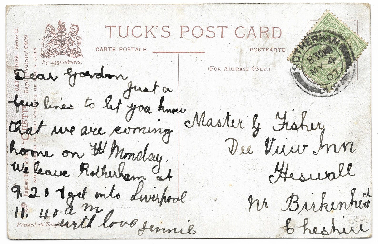 Vintage Postcard Pat a Caker Bakers Man by G L Barnes Postmark 1907 ...