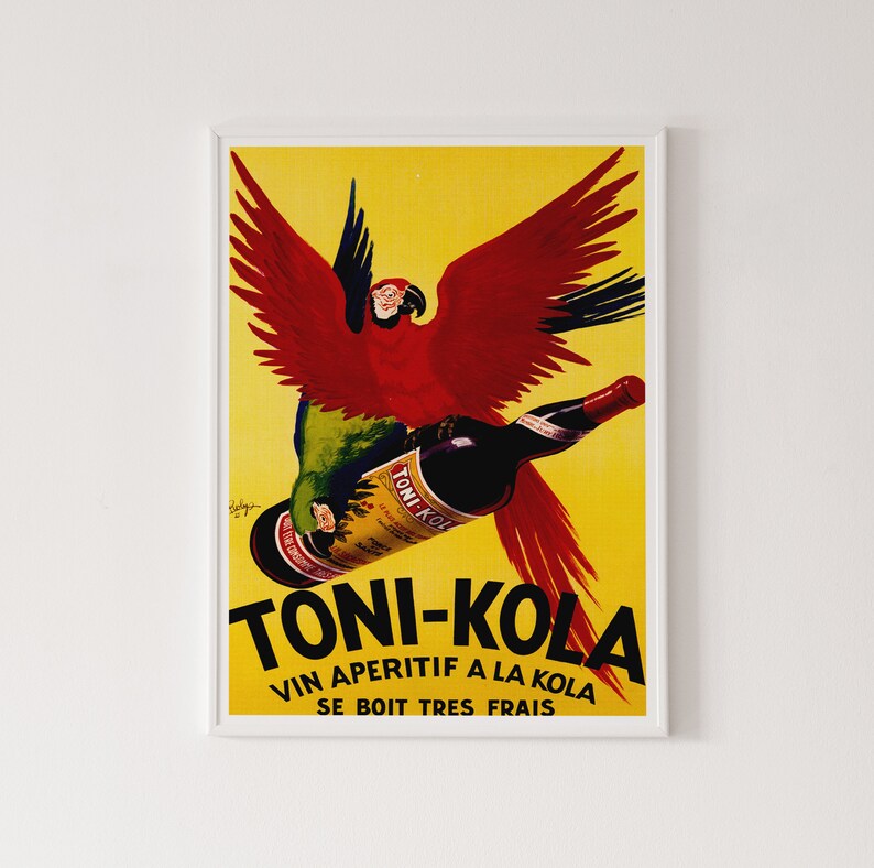 Vintage Toni-kola Poster, Classic Advertising Print, Alcohol Poster ...