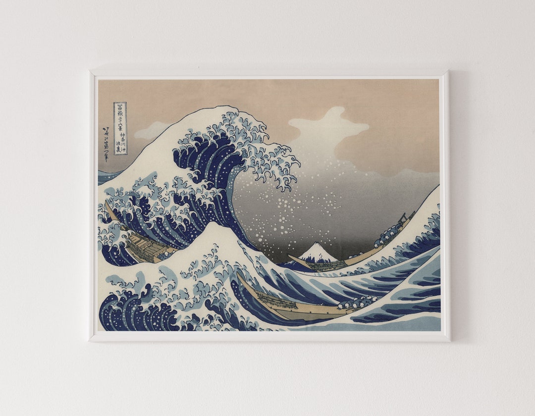 The Great Wave Poster, the Great Wave off Kanagawa Print, Hokusai Wall ...