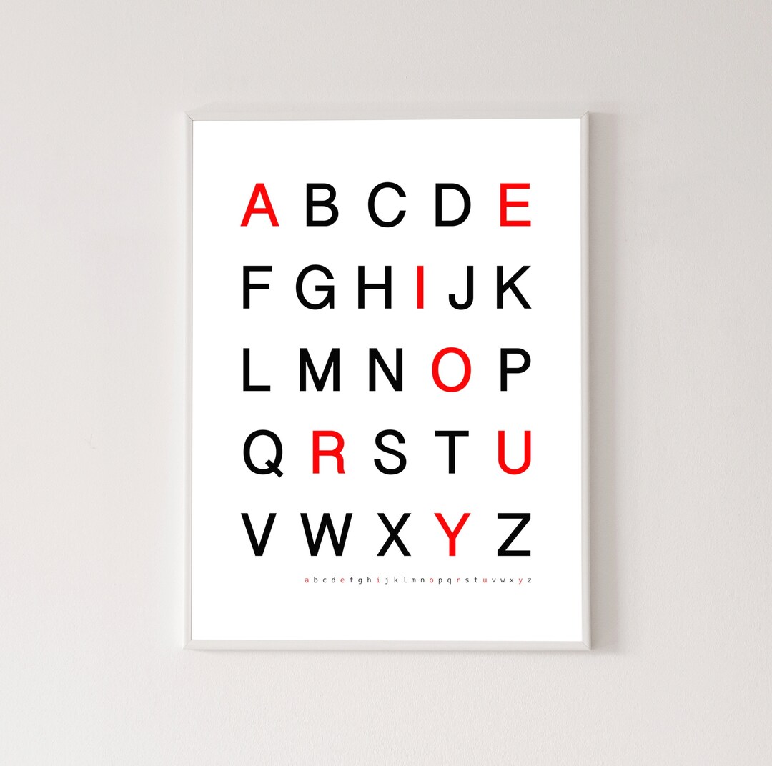 Alphabet Poster, Modern Wall Art, Gallery Quality Print - Etsy