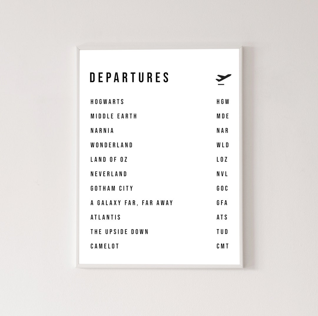 Departures Poster, High Quality Print, Home Decor, Wall Art ...