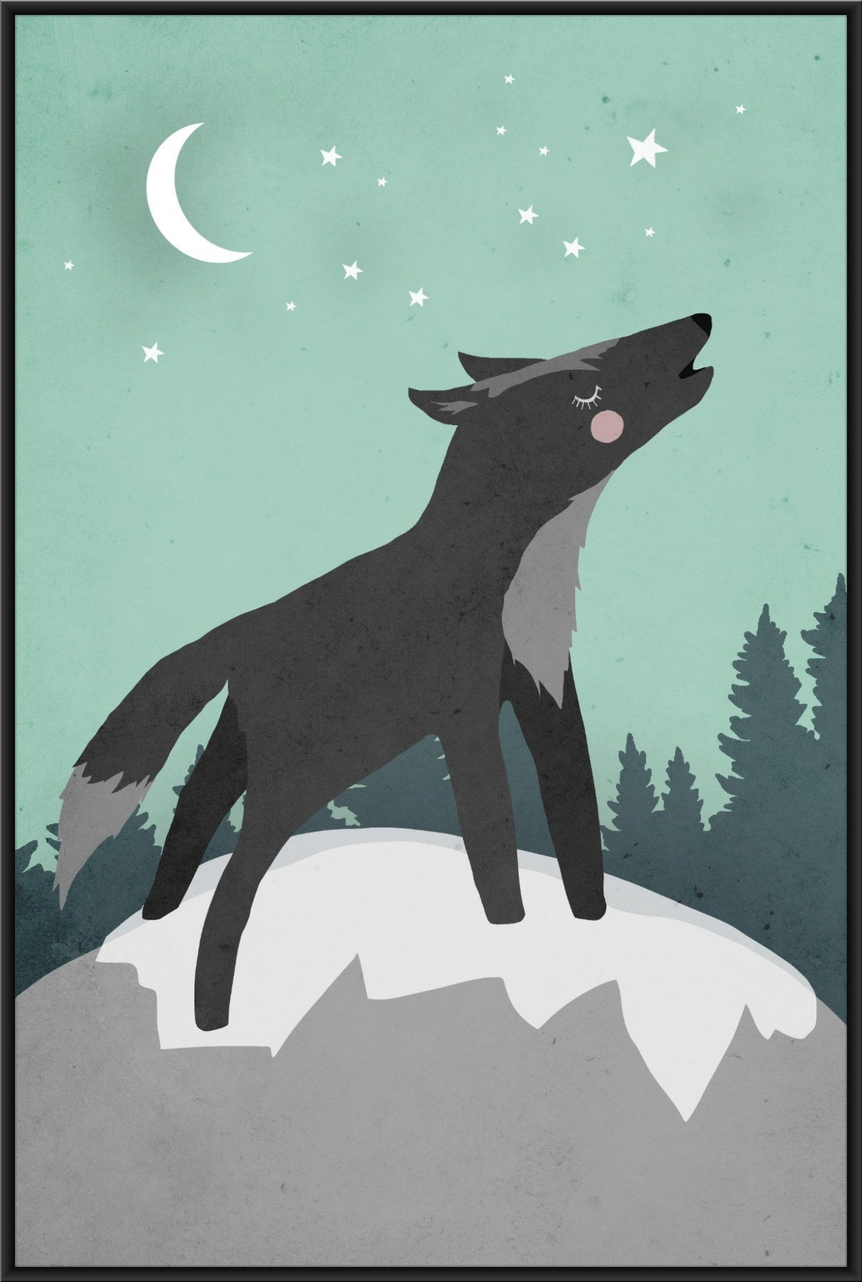 Wolf Print Cute Kid's Poster Nursery Decor Kid's | Etsy