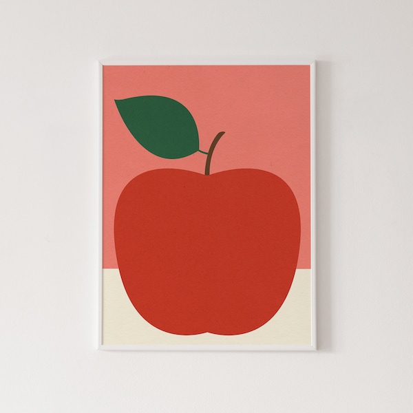 Red Apple Print - Etsy