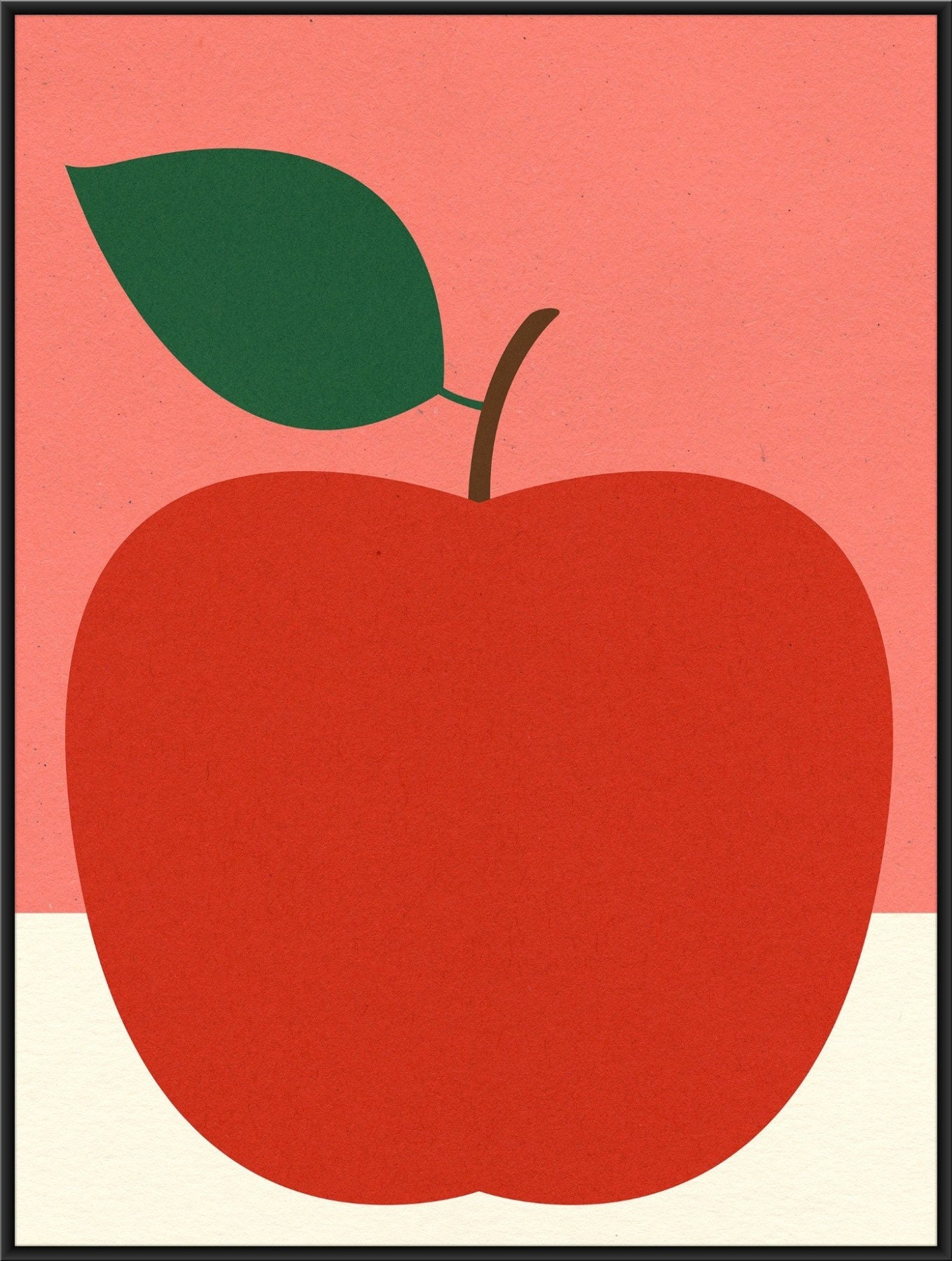 Red Apple Poster, Fruit Illustration, Abstract Food Print, Red Apple ...