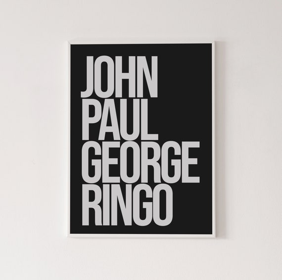 John Paul George Ringo Poster High Quality Print Home - Etsy