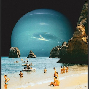 Space Beach Poster, High Quality Print, Home Decor, Wall Art ...