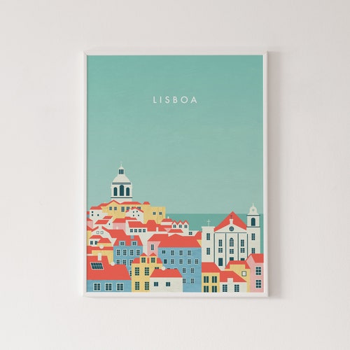 Lisboa Illustration Lisbon Poster Portugal Print Lisboa - Etsy