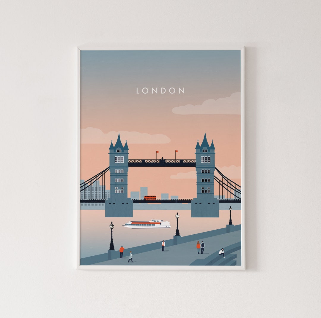 London Illustration, London Poster, England Print, London City Print ...