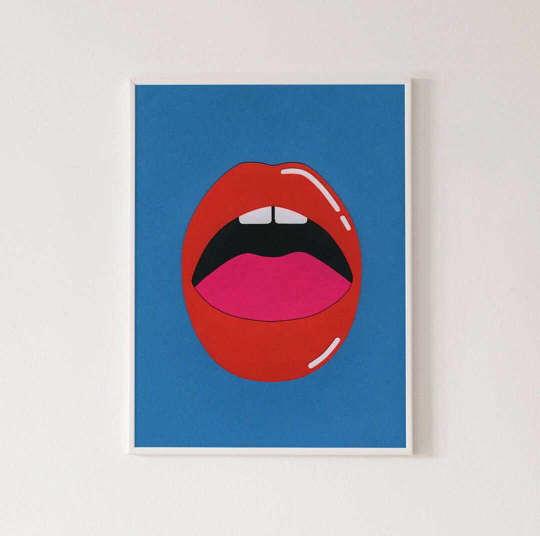 Red Lips Poster, Lipstick Red Print, Fashion Print, Woman's Lips ...