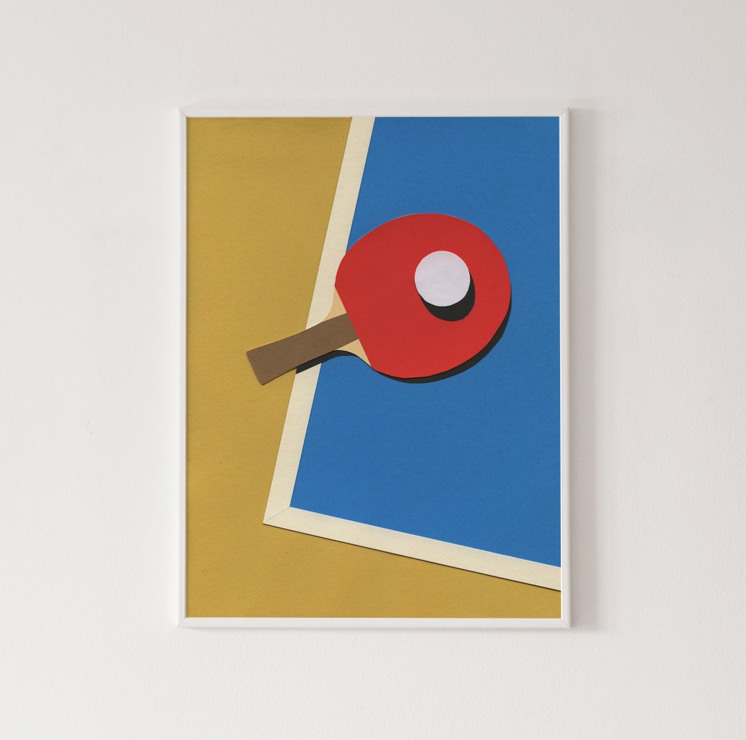 Table Tennis Poster, Sport Illustration, Table Tennis Print, Abstract ...