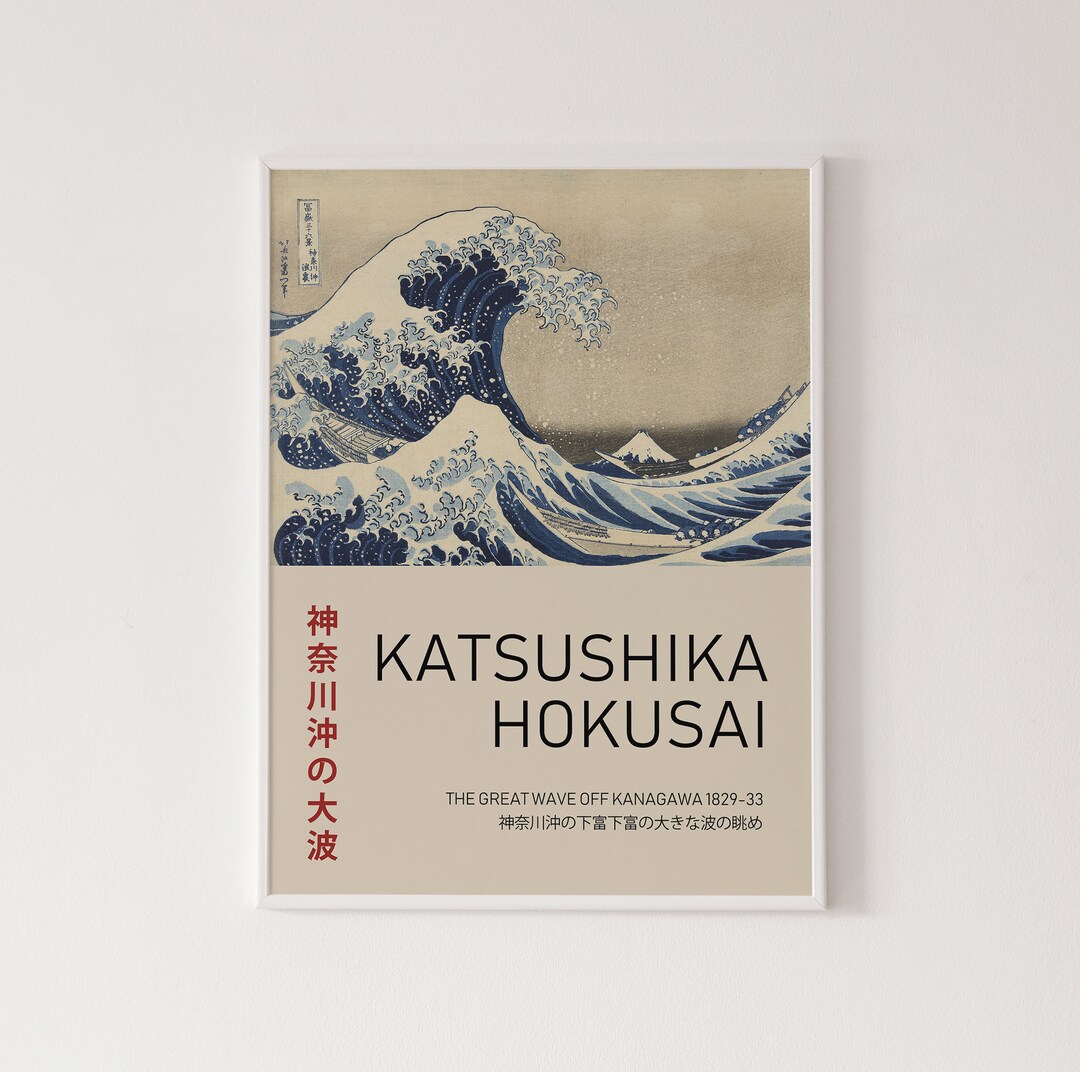 The Great Wave Exhibition Poster, Katsushika Hokusai Print, the Great ...