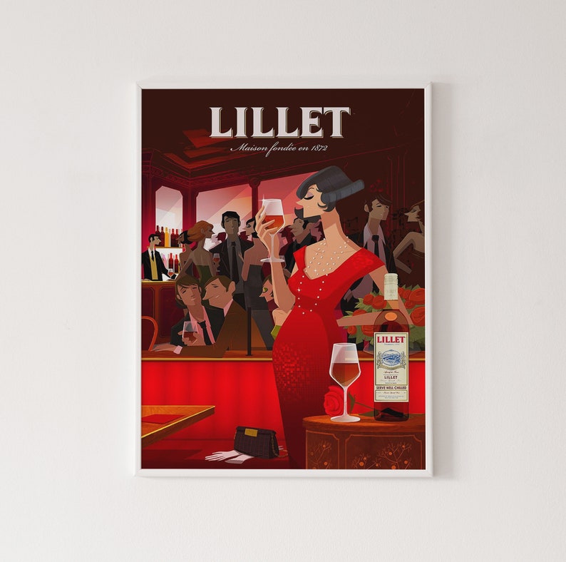 Vintage Lillet Poster High Quality Print Home Decor Wall - Etsy Australia
