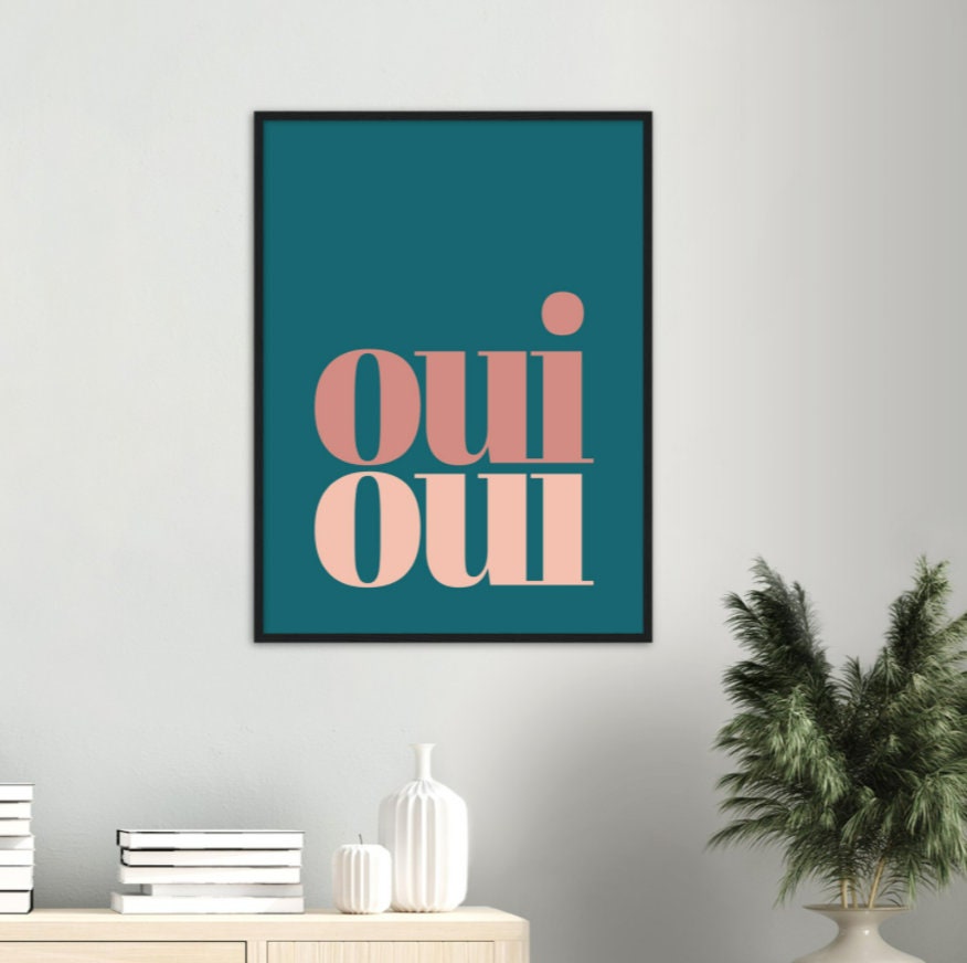Digital Download, Oui Oui Print, French Home Decor, Typographic ...