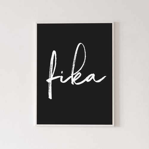 Fika Graphic Definition Print Digital Download Scandinavian | Etsy