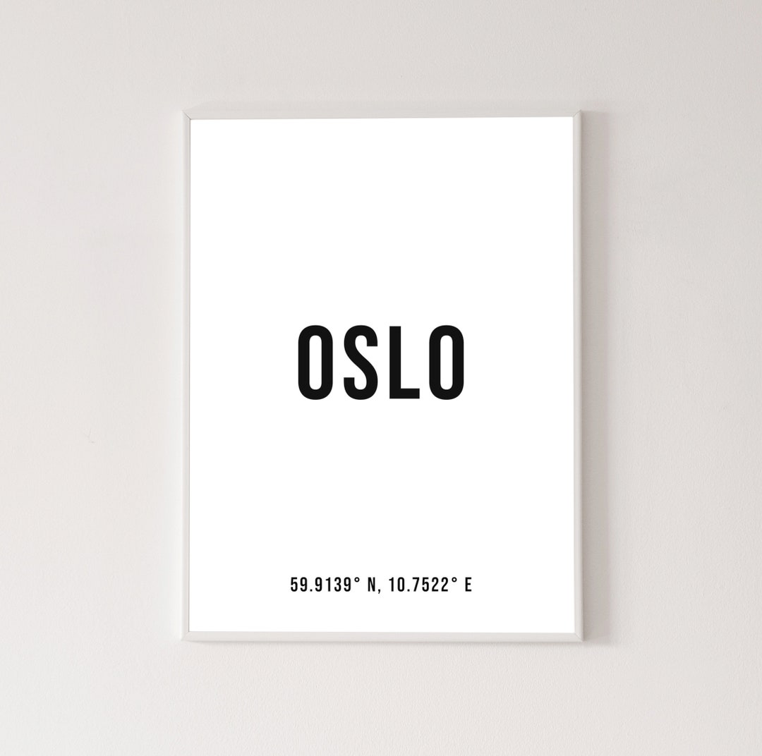 Oslo Print, Minimalist City Map Poster, Gallery Wall Art - Etsy