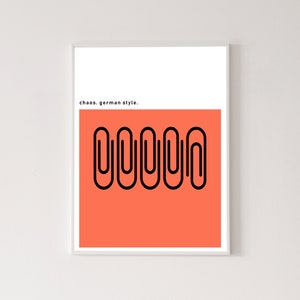 Chaos, German Style Poster, High Quality Print, Home Decor, Paper Clip ...