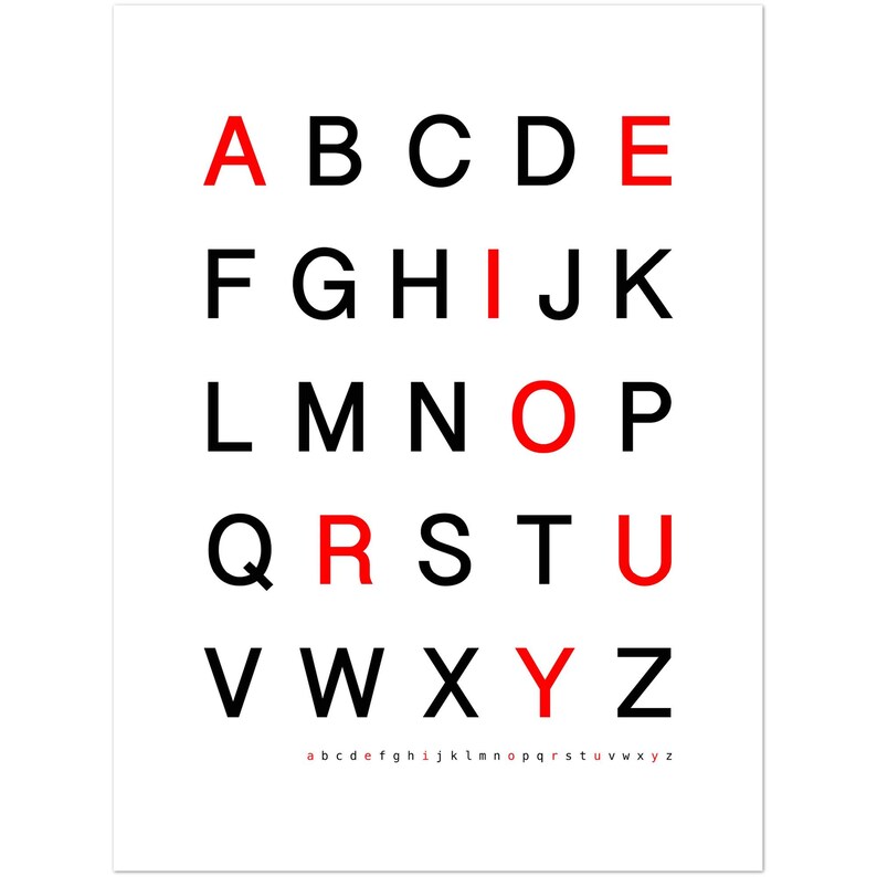 Alphabet Poster, Modern Wall Art, Gallery Quality Print - Etsy