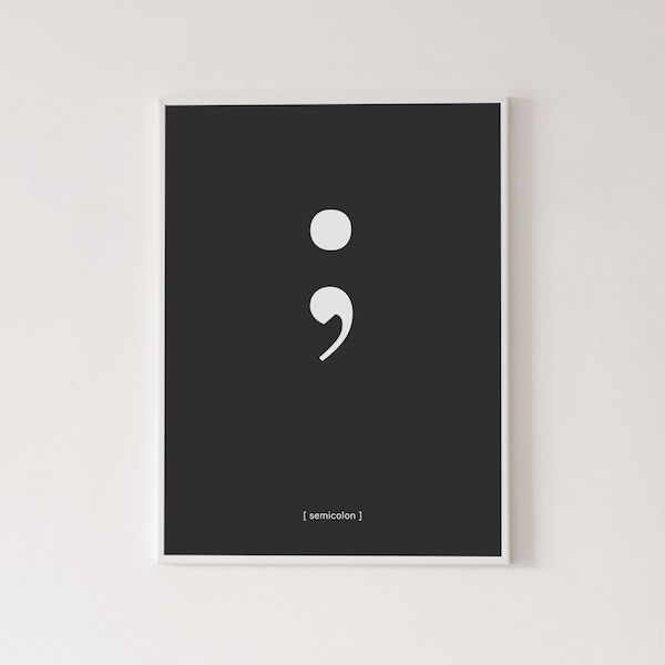 Semicolon Wall Art - Etsy