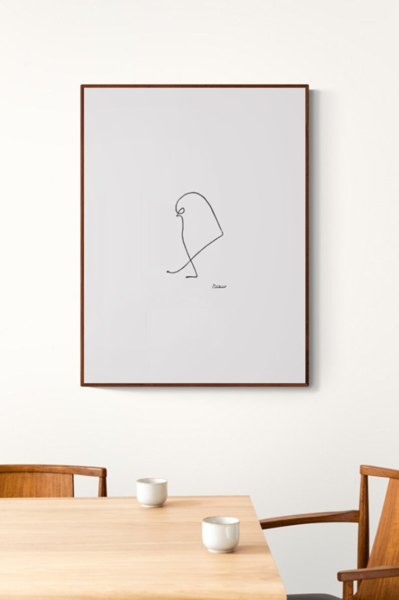 Picasso Sparrow Poster Pablo Picasso Bird Line Drawing | Etsy