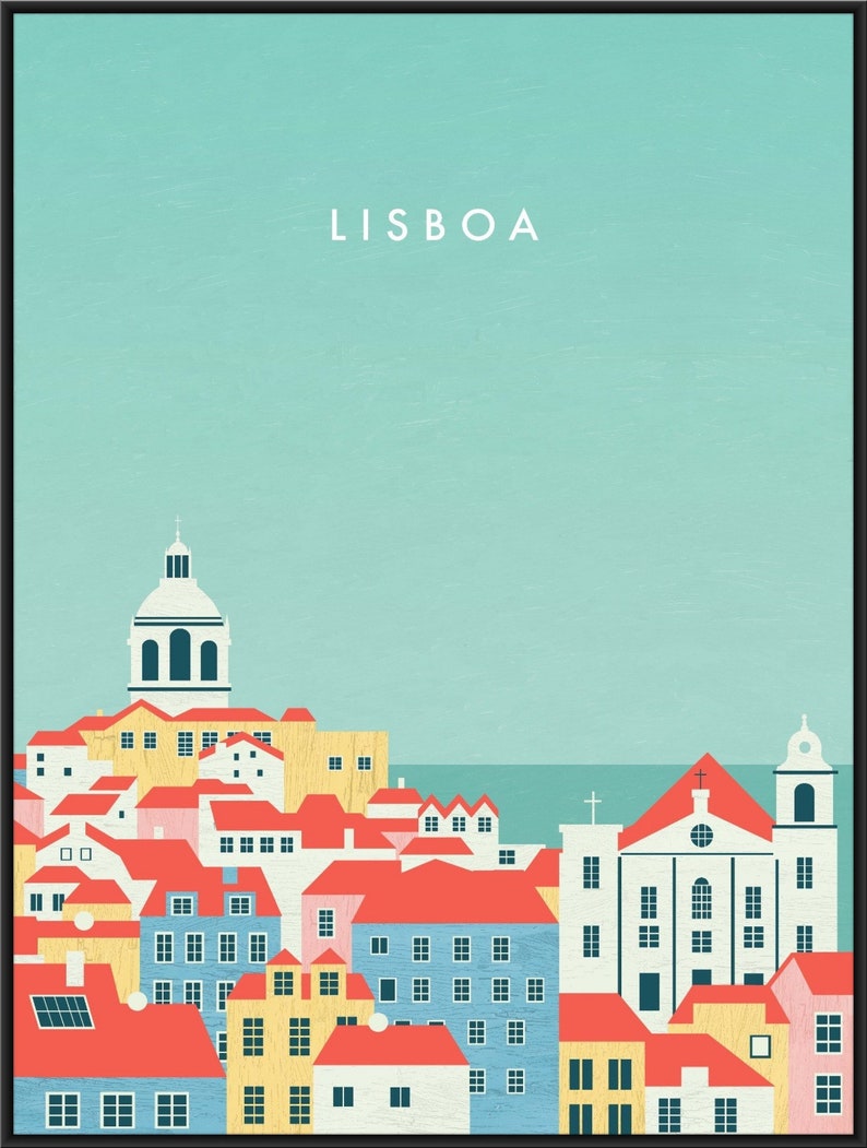 Lisboa Illustration, Lisbon Poster, Portugal Print, Lisboa City Print ...