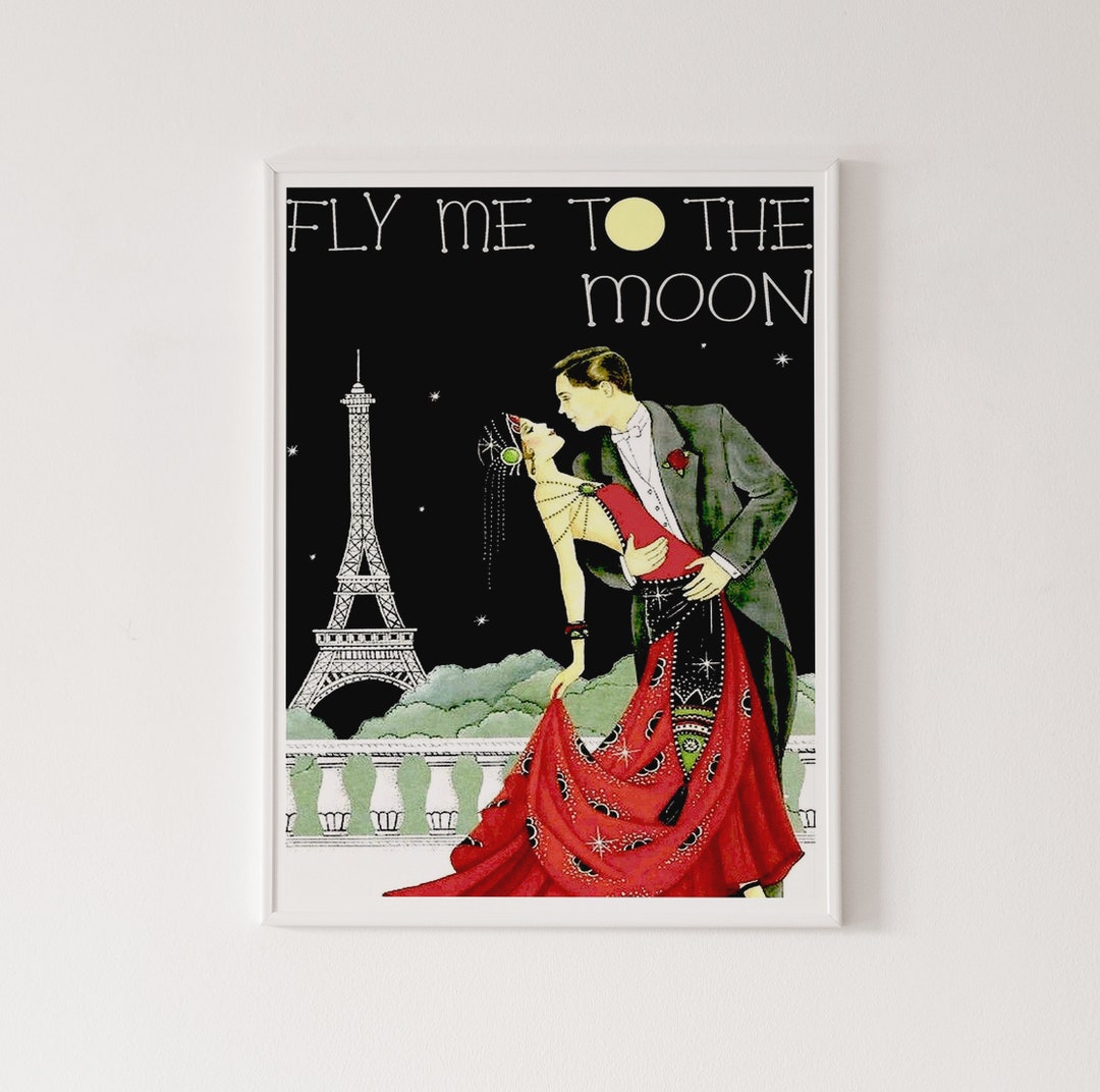 Fly Me to the Moon Poster, Vintage Print, High Quality Art Print, Art ...