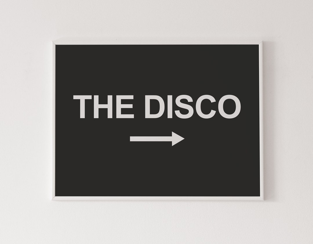 The Disco Print, Minimal Print, Dance Floor Poster, Disco Typography ...
