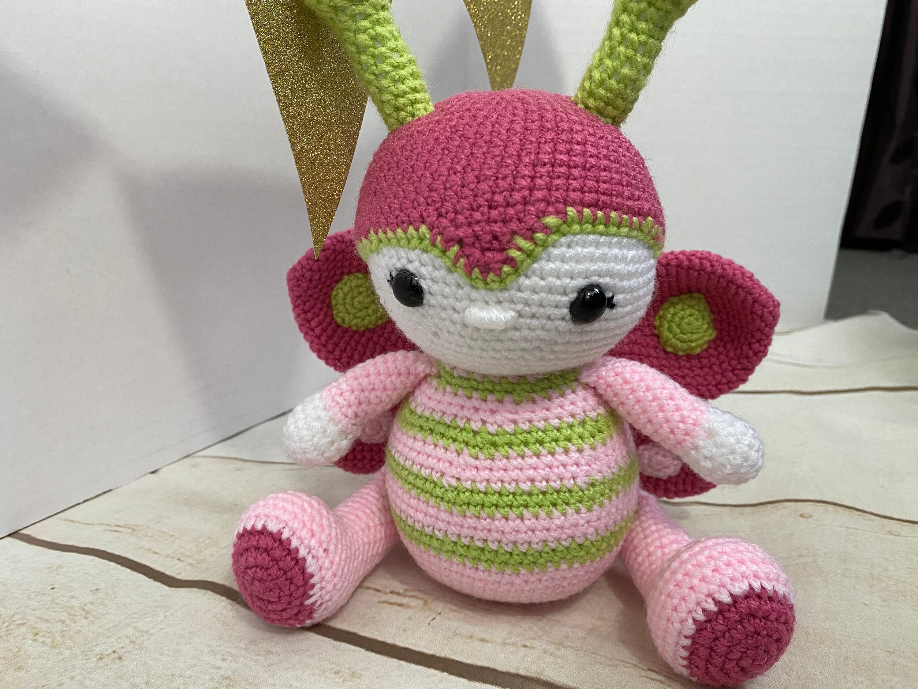 Papillon au crochet fait à la main. Beau papillon amigurumi. | Etsy