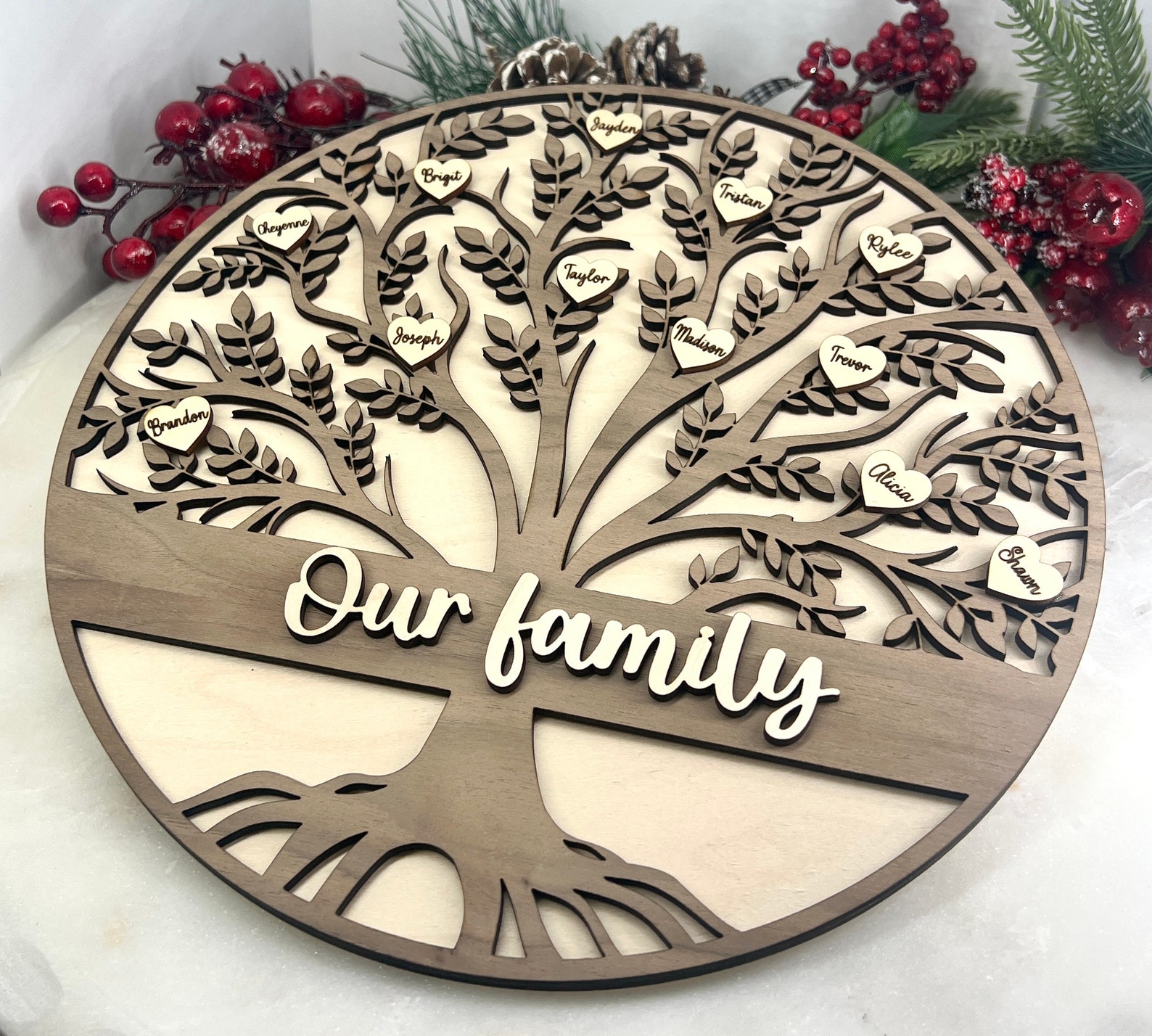 Family Tree Wood Sign Personalized Family Tree Gift for - Etsy