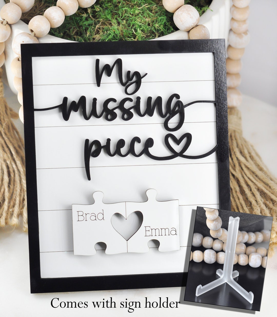 My Missing Piece Sign, Valentines Gift, Anniversary Gift, Gift for Wife ...