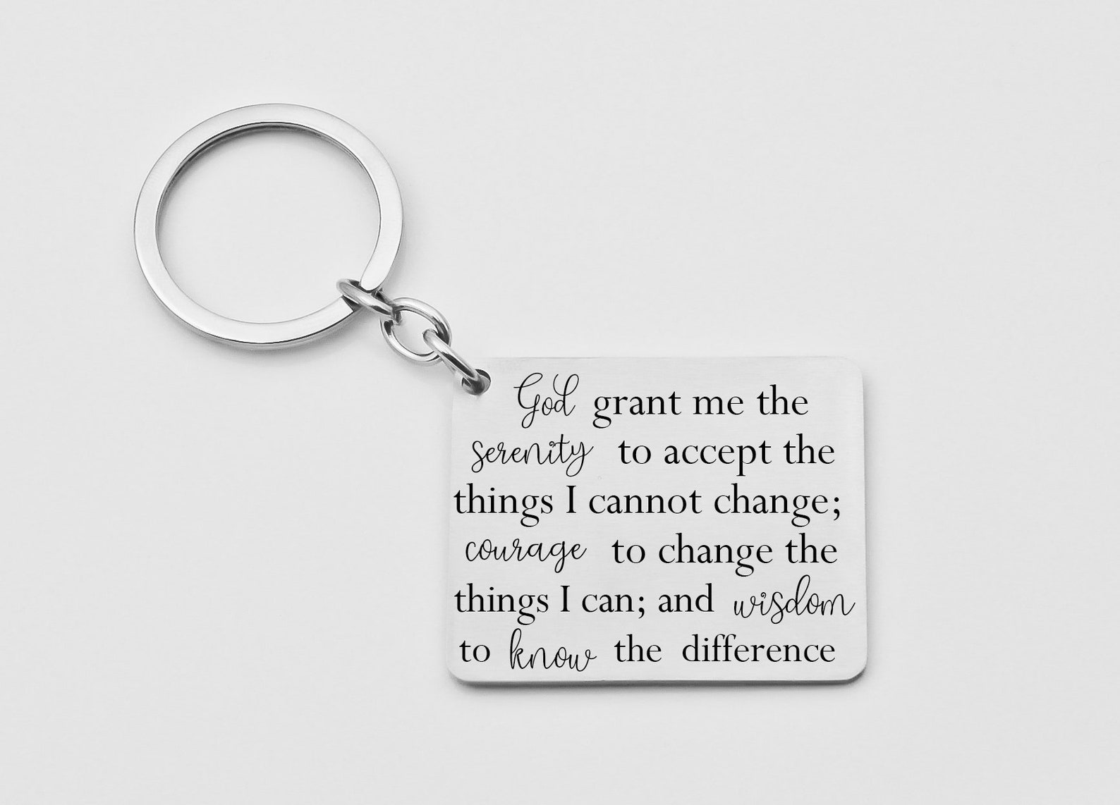 Serenity Prayer Key Chain Inspirational Keychain Encourage - Etsy