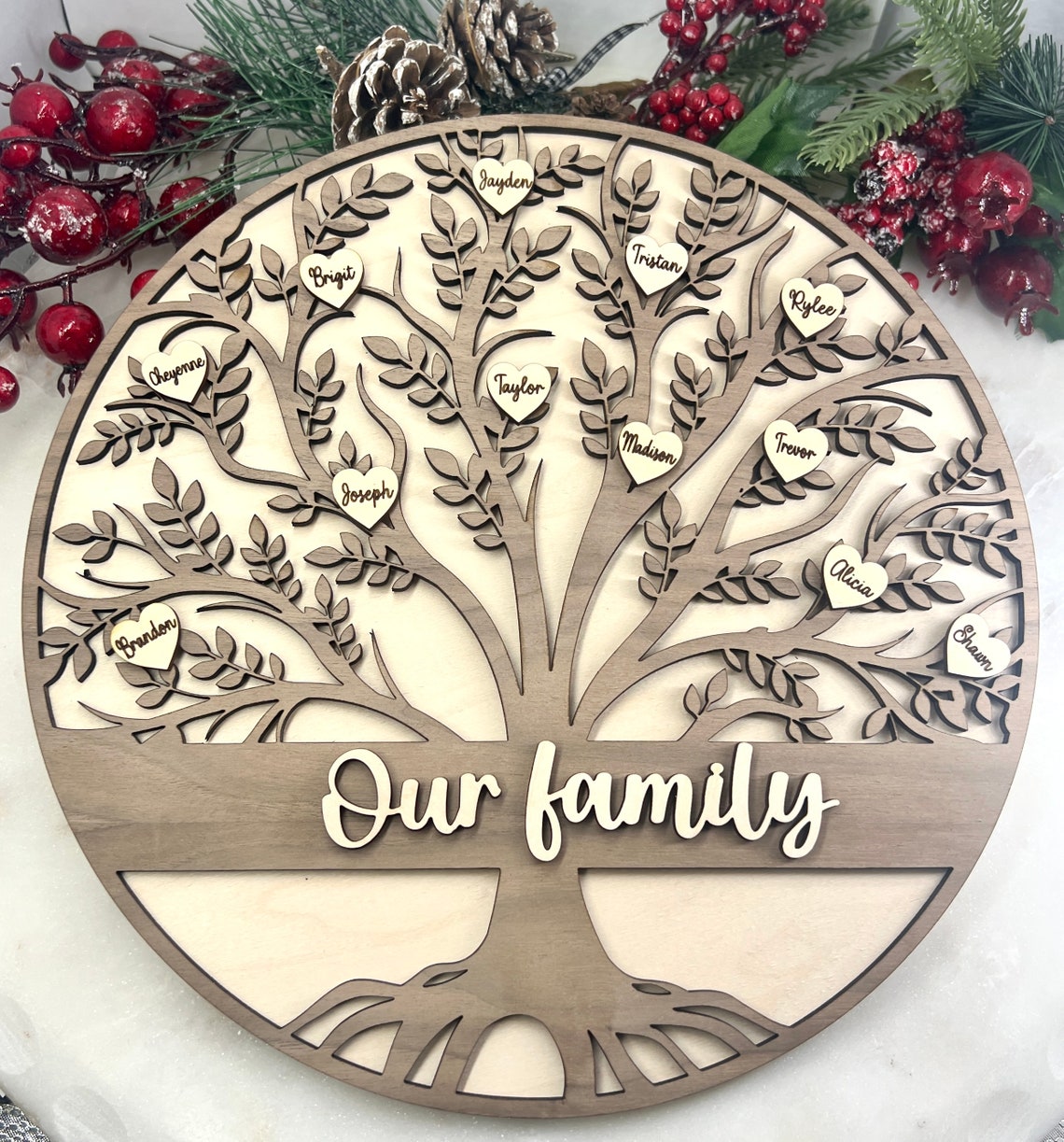 Family Tree Wood Sign Personalized Family Tree Gift for - Etsy