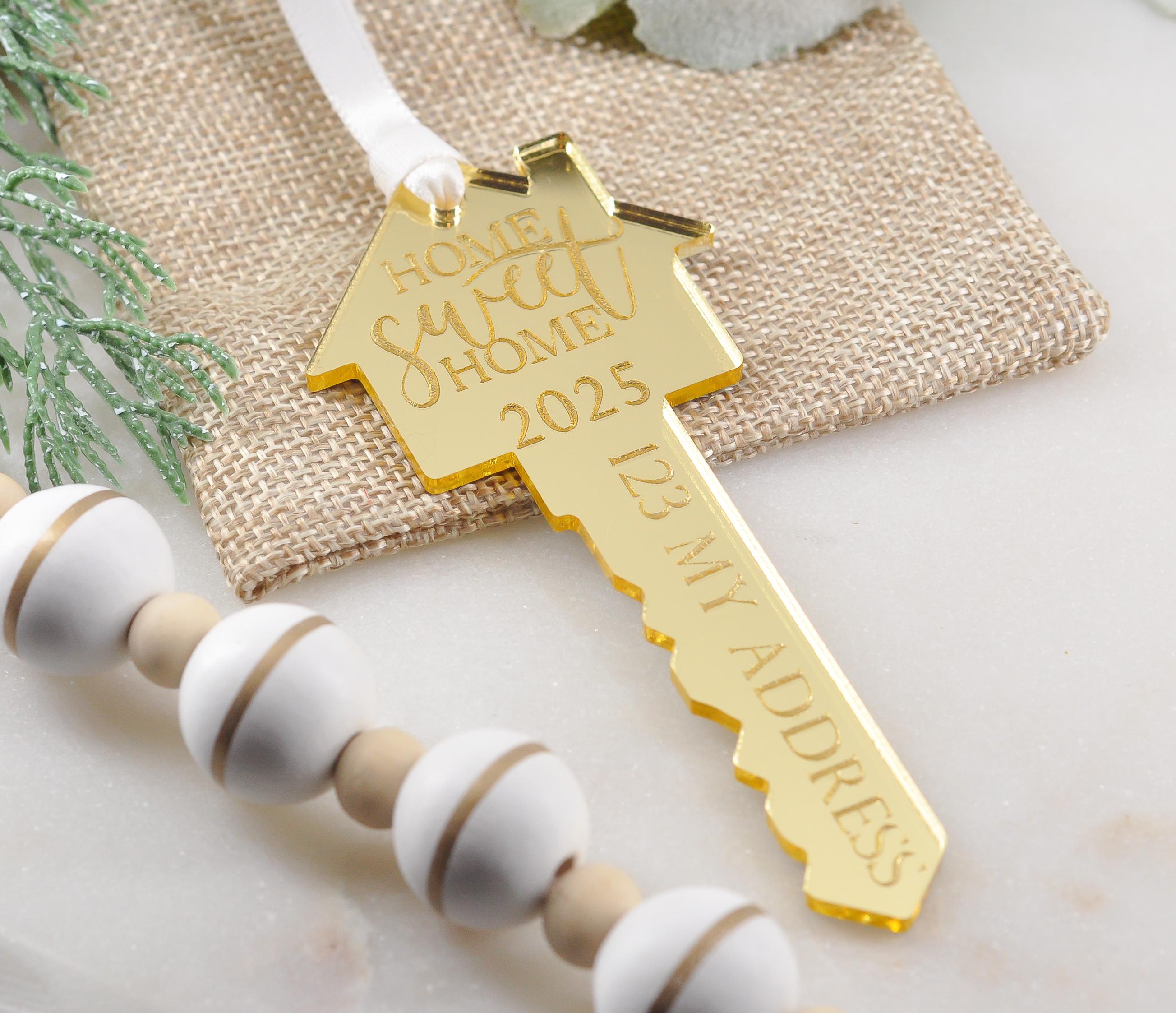 Home Sweet Home Key Ornament Personalized | Mirrored Acrylic Custom ...