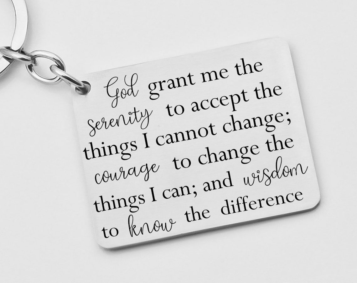 Serenity Prayer Key Chain Inspirational Keychain Encourage - Etsy