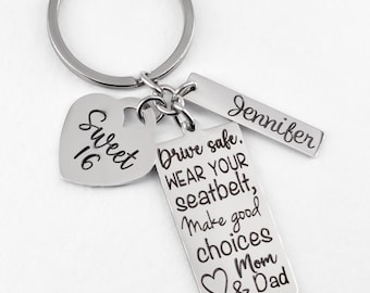 Personalized Drive Safe Key Chain Gift for New Driver Sweet - Etsy