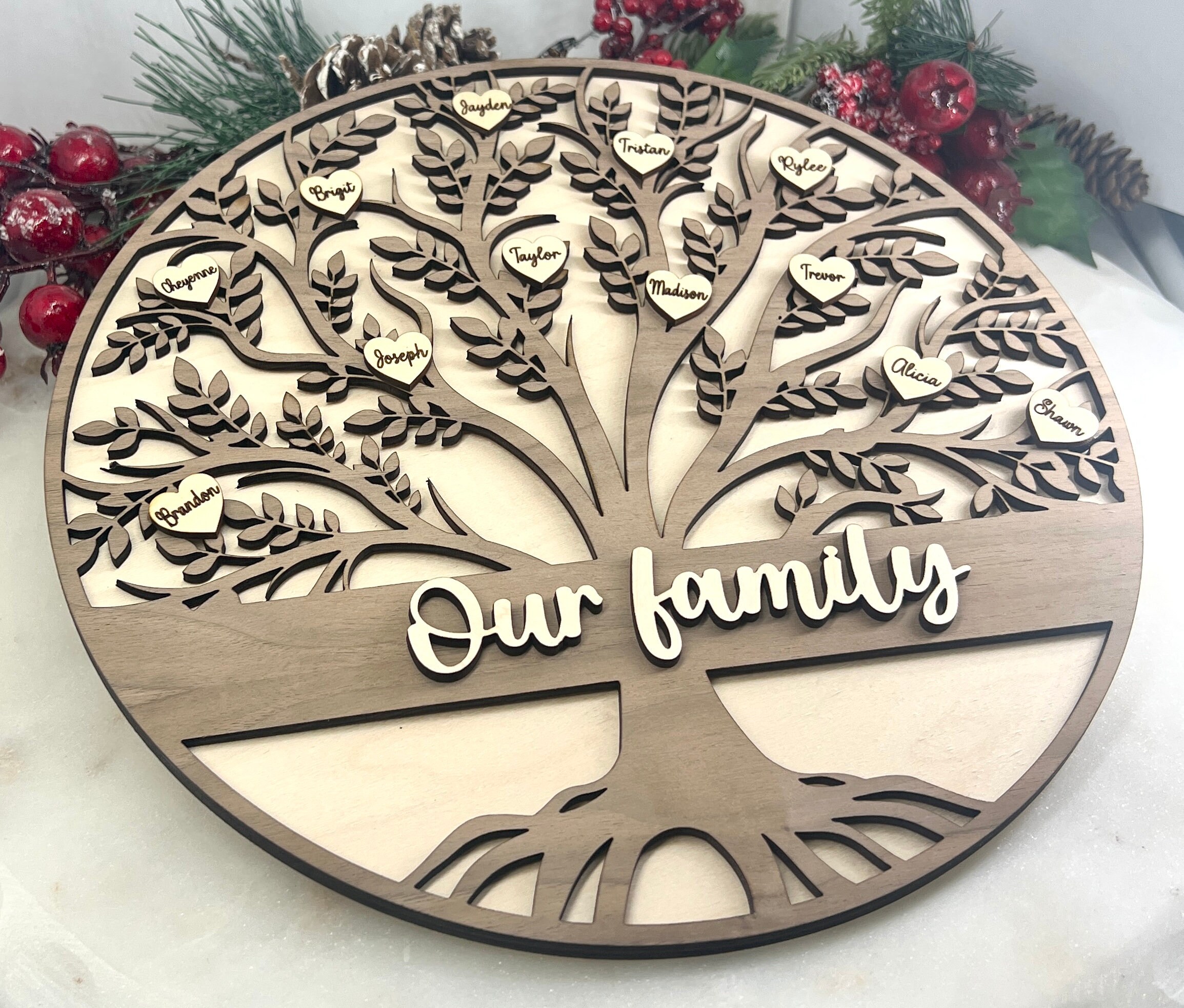 Family Tree Wood Sign Personalized Family Tree Gift for - Etsy