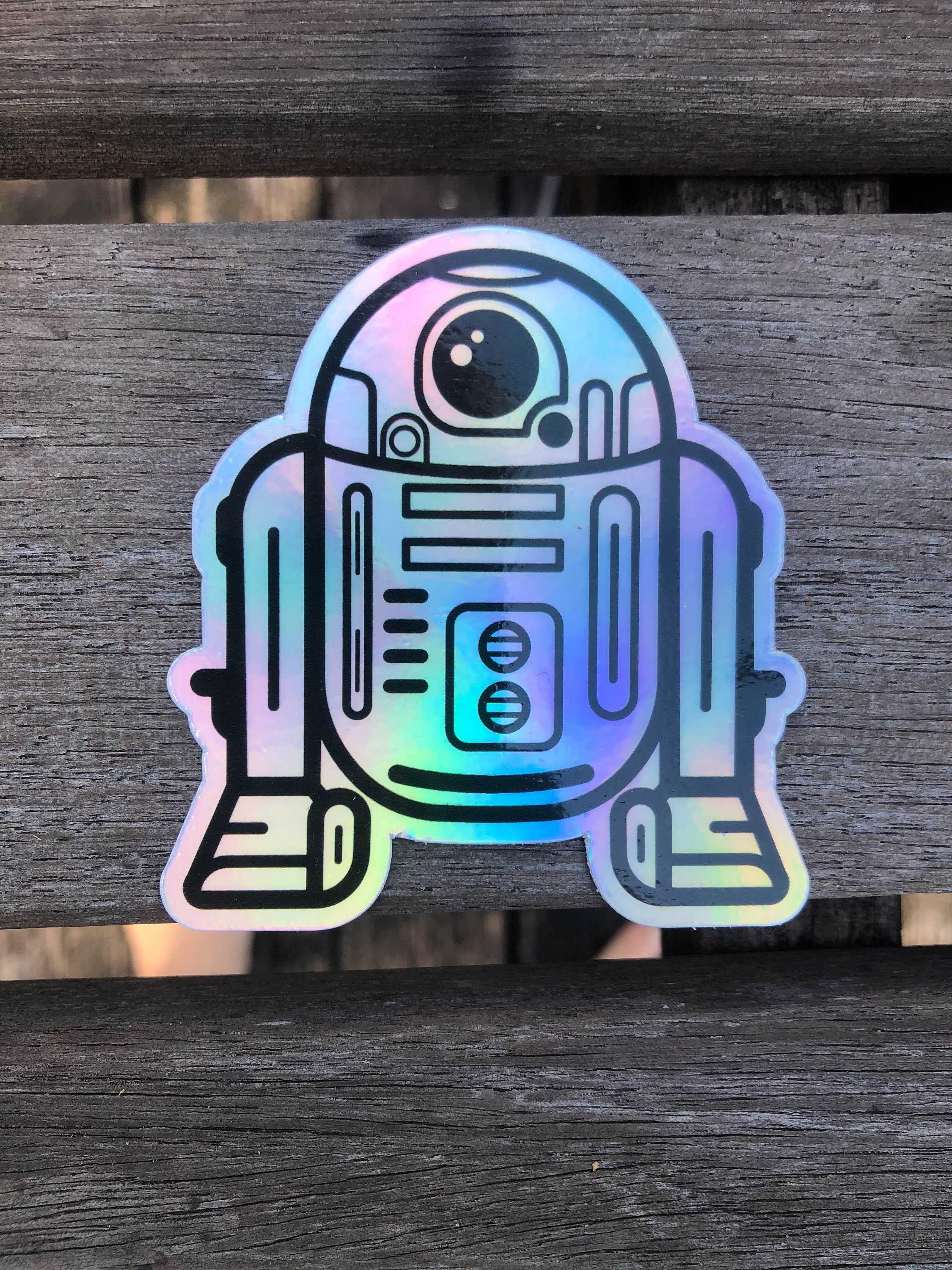 Holographic R2D2 Decal FREE US Shipping Weatherproof - Etsy