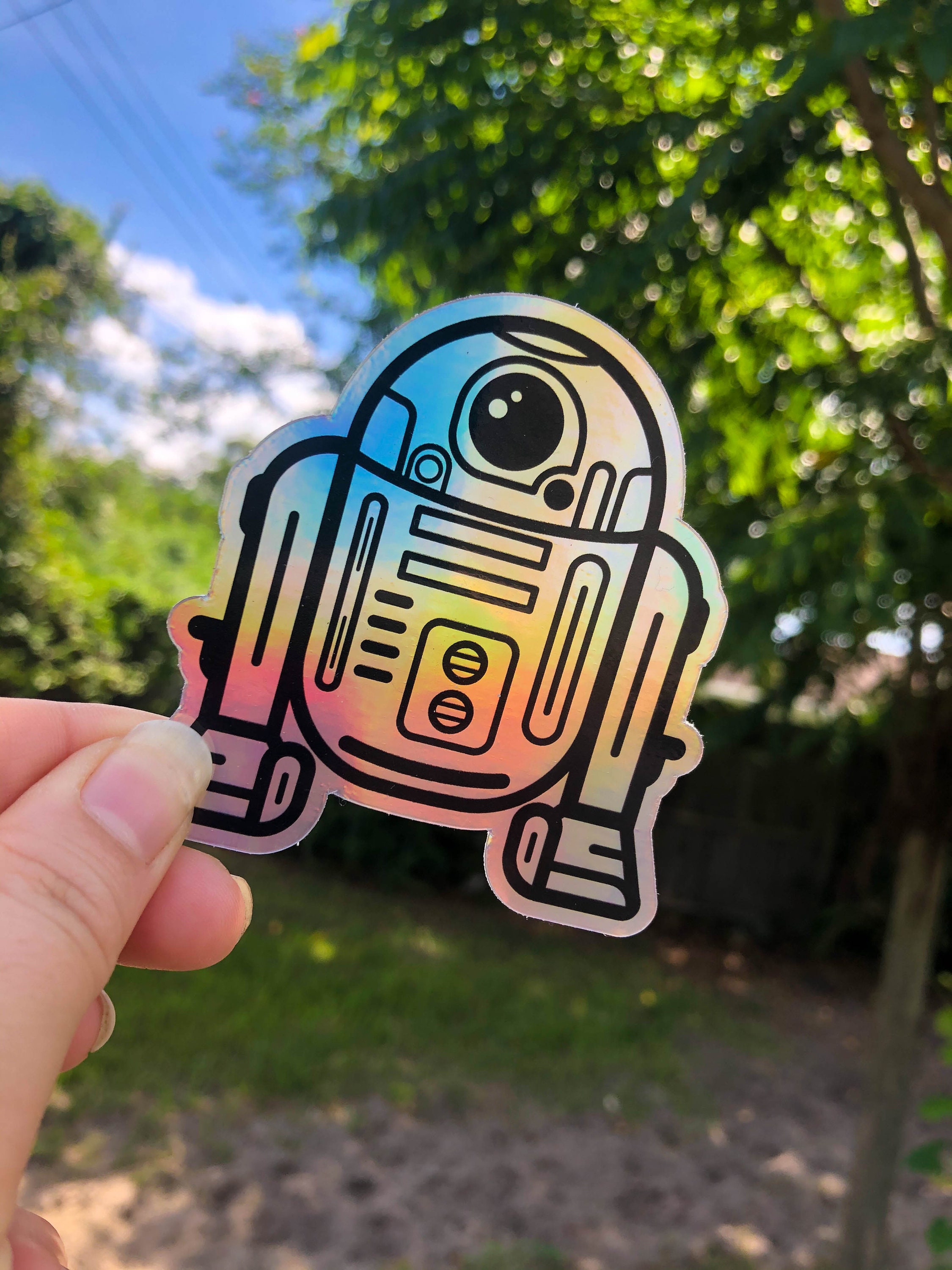 Holographic R2D2 Decal FREE US Shipping Weatherproof - Etsy