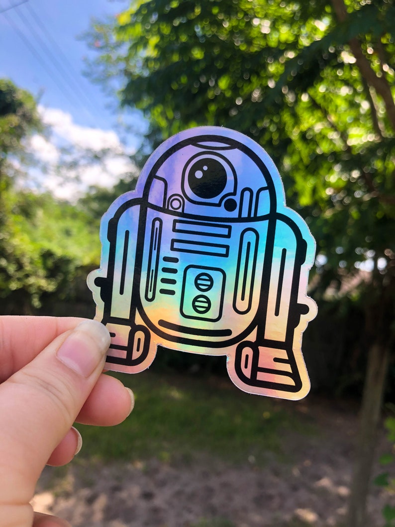 Holographic R2D2 Decal FREE US Shipping Weatherproof - Etsy