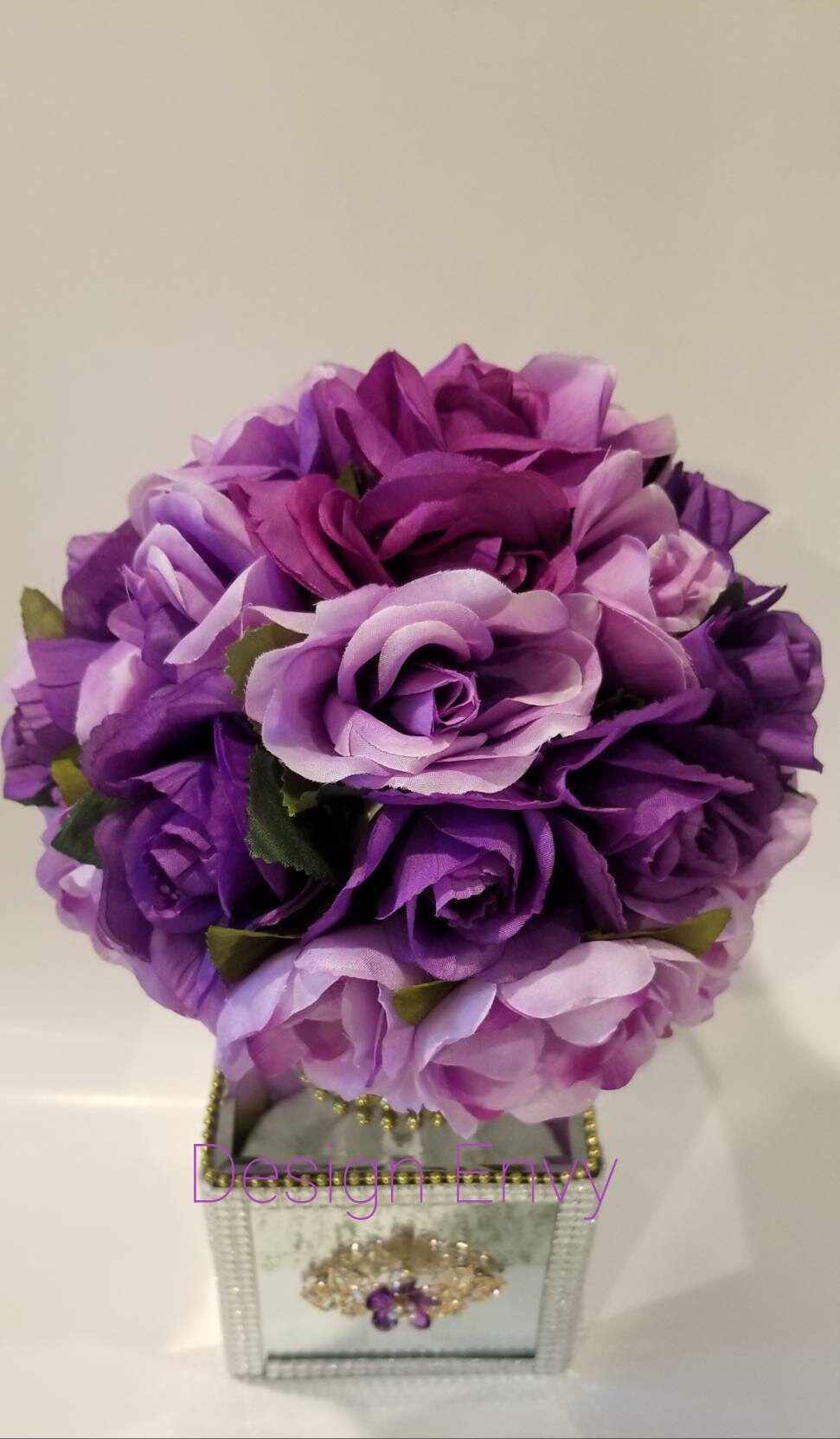 Rose Ball With Mirrored Base - Etsy