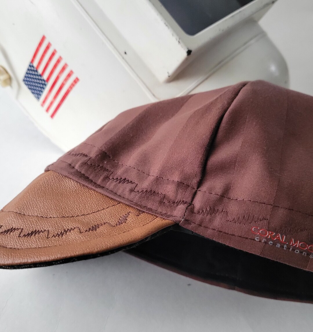 Brown Leather Brim Welding Cap Reversible Custom Cotton Welders Hat for ...