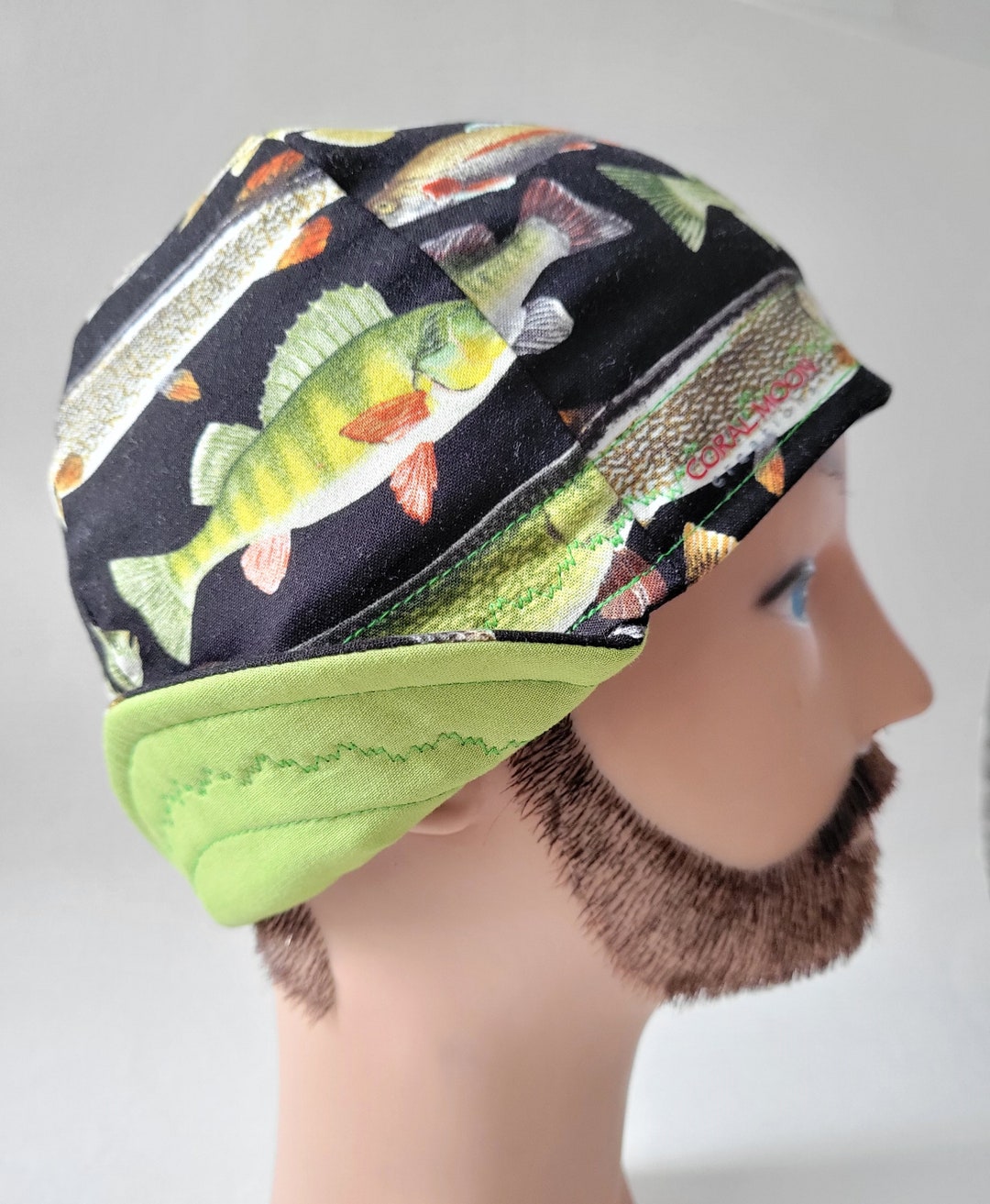 Fish Welding Cap, Custom Cotton Welders Hat, Hardhat Liner, Pipefitters ...