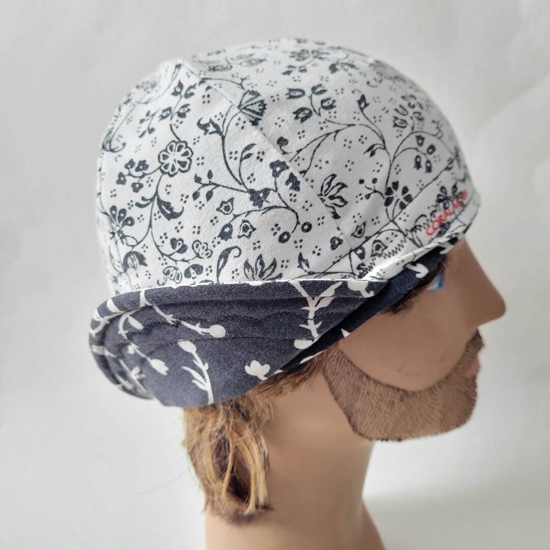 Paisley Reversible Lined Custom Welding Cap Floral Cotton Welder Beanie ...