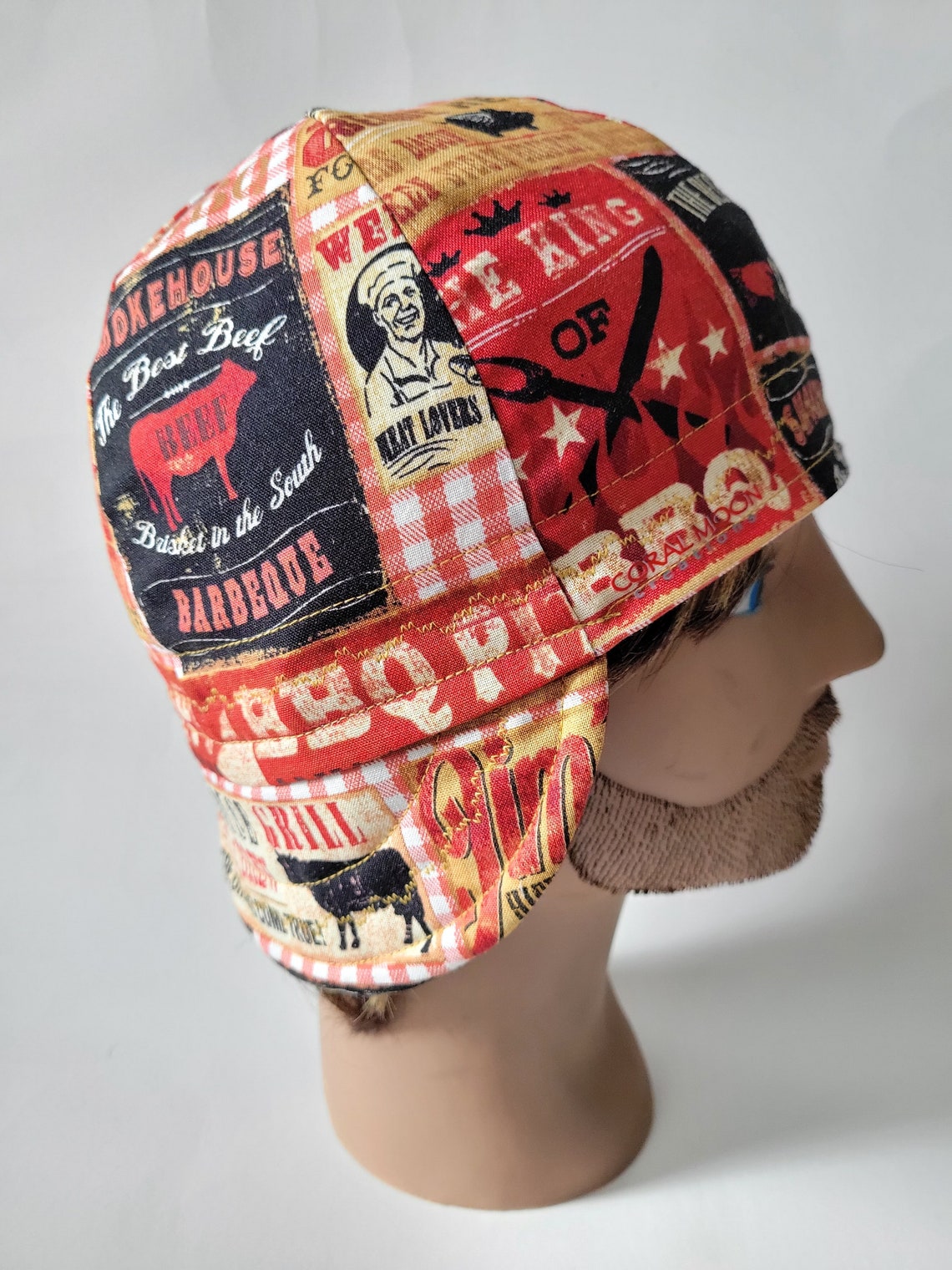BBQ Reversible Welding Cap Custom Cotton Welders Hat Fitters - Etsy