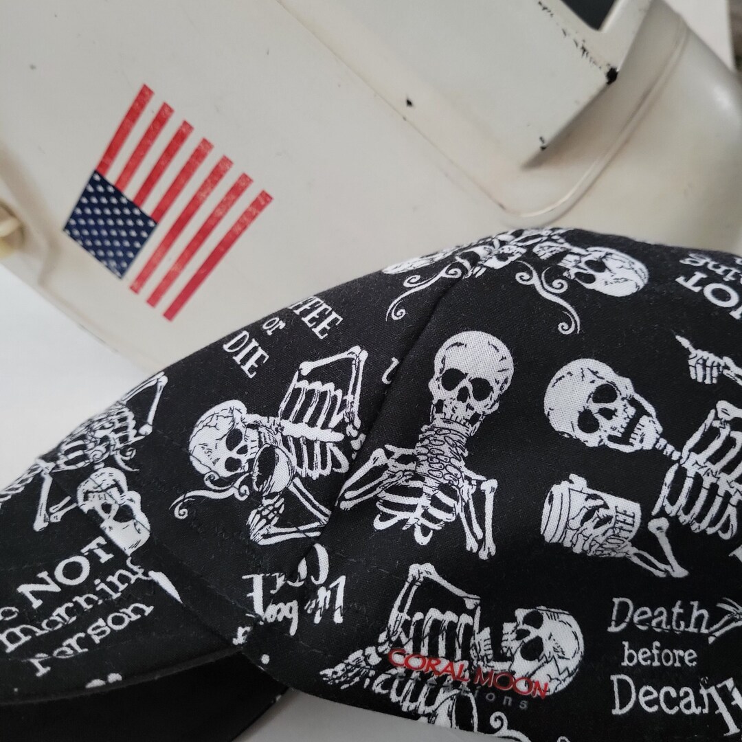 Skeleton Coffee Reversible Custom Welding Cap, Cotton Welders Hat ...