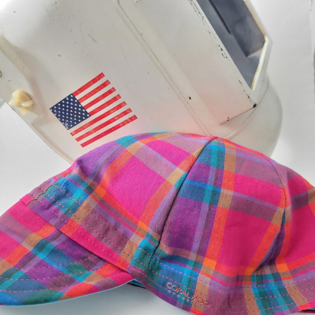Plaid Reversible Custom Welding Cap, Cotton Welders Hat/beanie, Weld ...