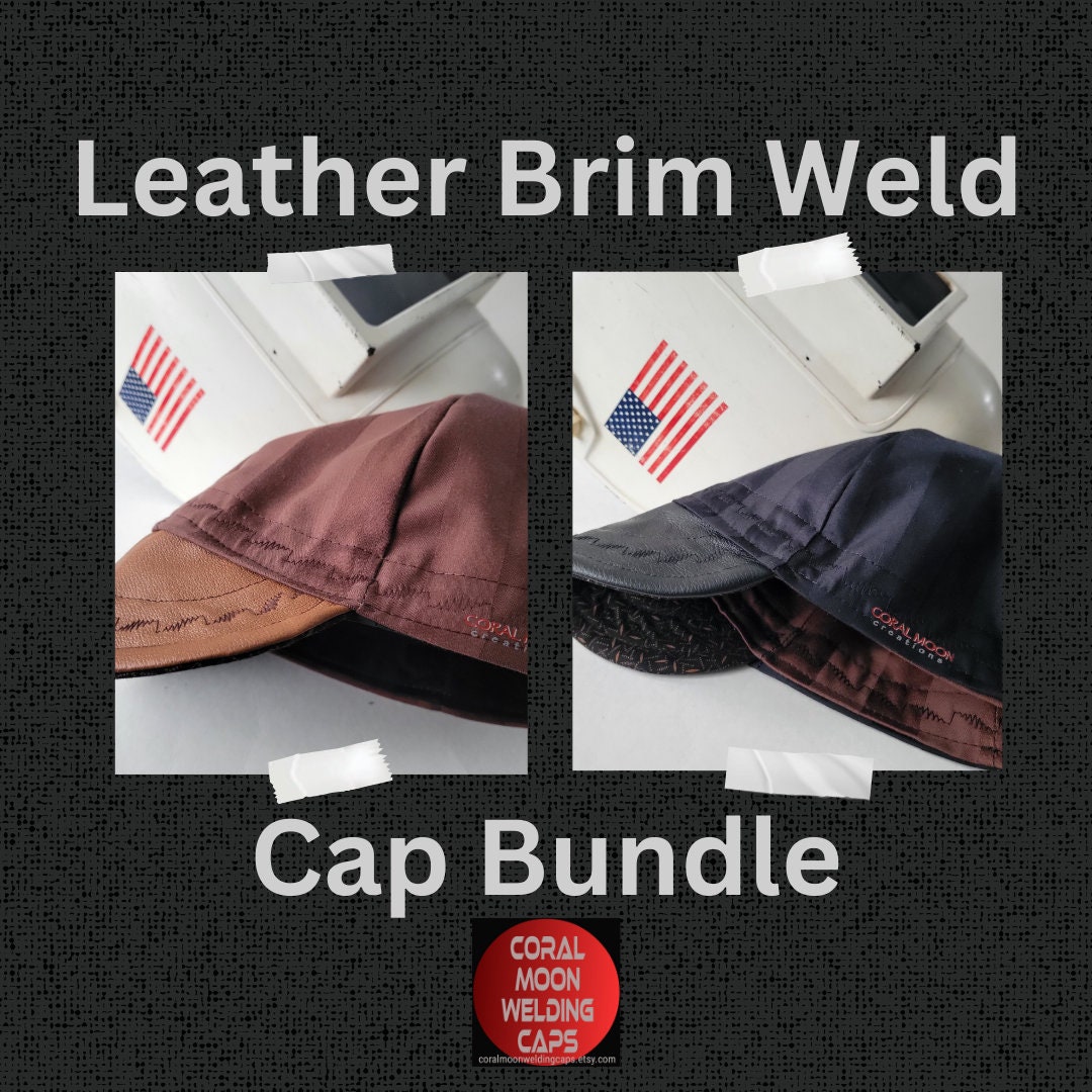 Leather Brim Weld Caps Bundle Reversible Custom Cotton Welder Hats for ...