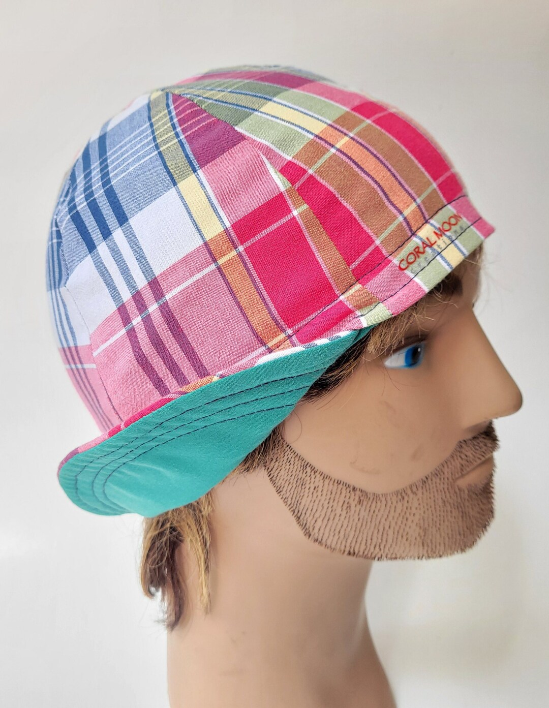 Custom Plaid Reversible Welding Cap Welders Soft Brim Panel Hat Weld ...
