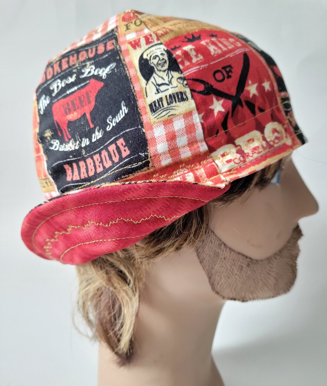 BBQ Reversible Welding Cap Custom Cotton Welders Hat Fitters Cap ...