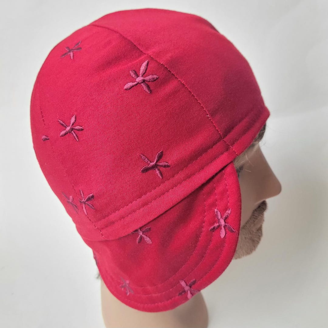 Embroidered Welding Cap Burgundy Custom Cotton Welder Beanie Weld Hood ...
