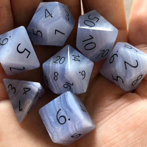 Coral Fossil Gemstone Polyhedral Dice Set: Hand Carved With - Etsy